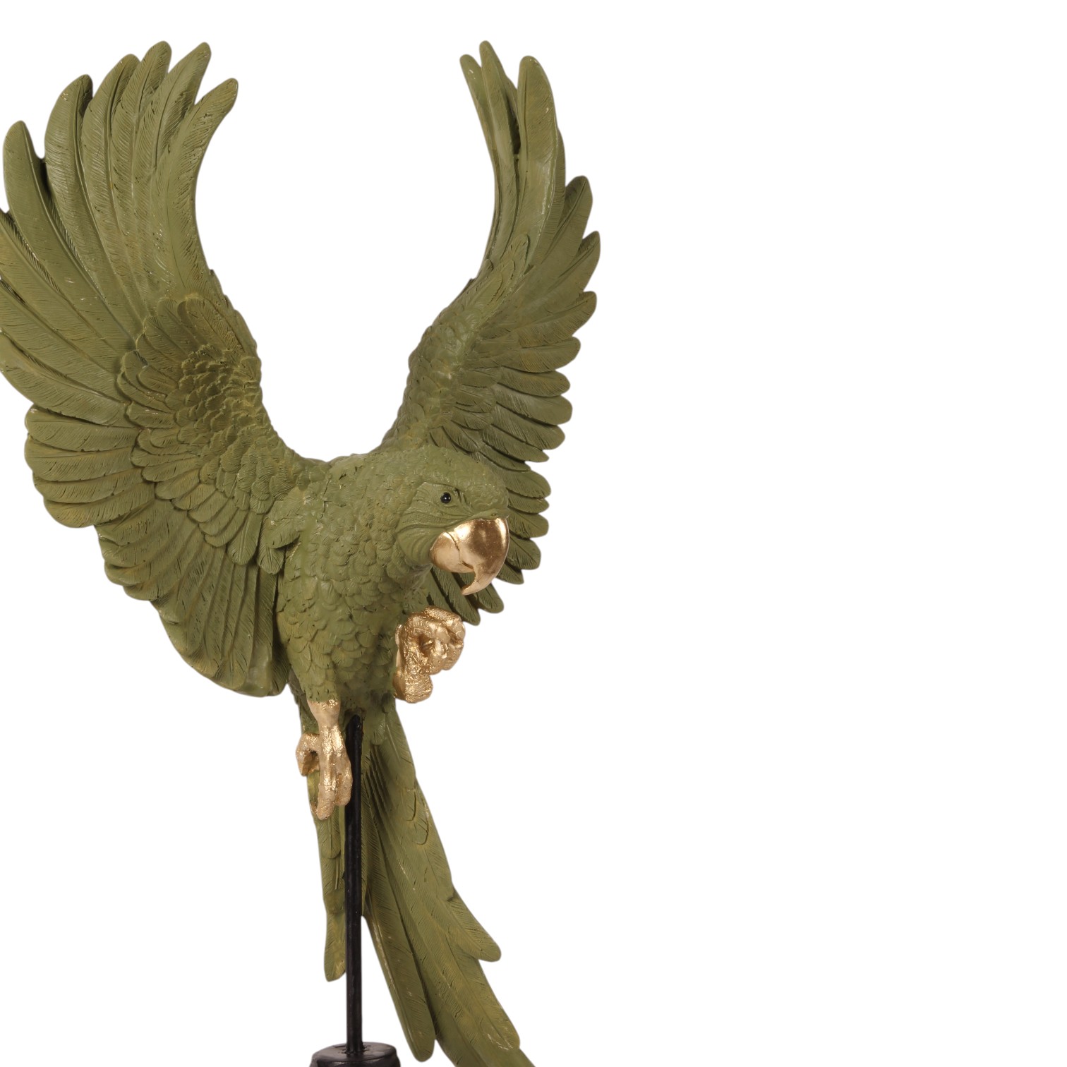 Parrot Figurine on Stand 52.5 cm - Green - New Arrival - Dutch Style